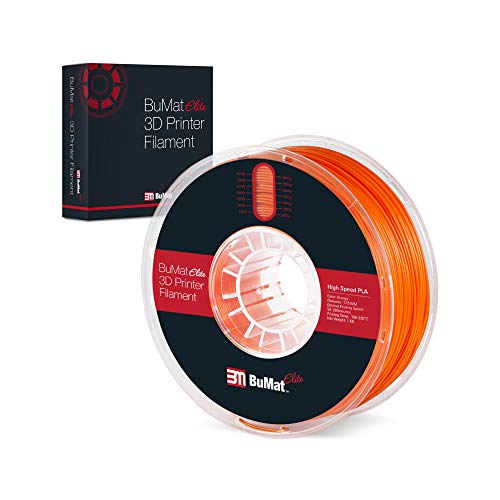 BUMAT Elite High Speed PLA 3D Printer Filament, 1.75mm (Orange), 1kg Spool (2.2lbs), Guaranteed Fresh, Dimensional Accuracy +/- 0.02mm, Tangle-Free, Fits Most FDM Printers [Risk-Free]