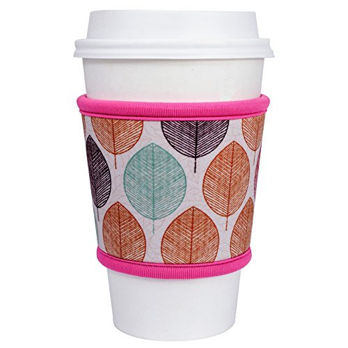 Coffee Cup Sleeves – Premium Neoprene Insulated Reusable Coffee & Tea Cup Sleeves – Best for 12oz-24oz Cups at Starbucks, McDonalds, Peets, Caribou Coffee (Assorted Patterns, 5 Pack)