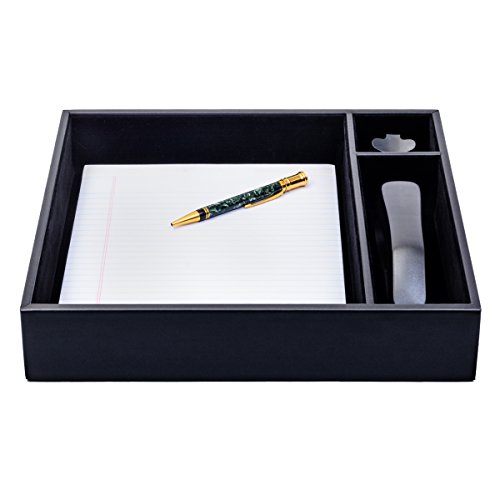 Dacasso Black Leatherette Conference Room Organizer Tray
