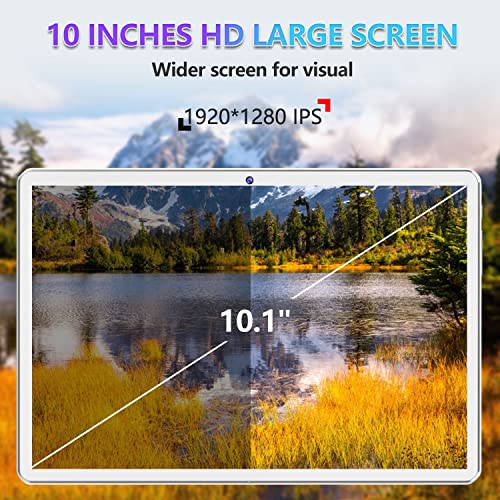 ๐ฎ๐ฌ๐ฎ๐ฏ ๐๐๐ญ๐๐ฌ๐ญ Tablet 10.1" Octa-Core Android 11 Tablet, 64GB Storage Tablet with Keyboard, Stylus, Dual 13MP+5MP Camera, WiFi, Bluetooth, GPS, 512GB Expand Support, IPS Full HD Display(Sliver)