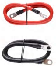 2 AWG Gauge Red + Black Pure Copper Battery Inverter Cables Solar, RV, Car, Boat 4ft 3/8 + 5/16 in Lugs