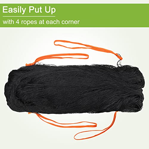 boknight Bird Netting for Garden, 25 X 50 feet Net Netting for Bird Poultry Aviary Heavy Duty Chicken Netting with Ropes& Cable Ties, 2.4 inch Square Mesh Size (25' x 50'-2.4'')