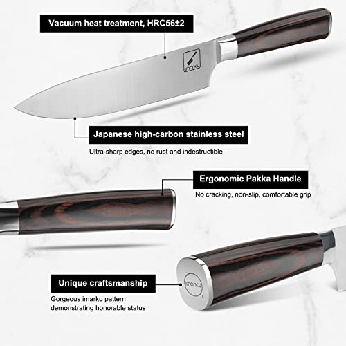 Knife Set, imarku 16-Piece Premium Kitchen Knife Set, Ultra Sharp Japanese Stainless Steel Knife Set with Block and Knife Sharpener, All-in-one Practical Knives Set for Kitchen, Father Day Gifts