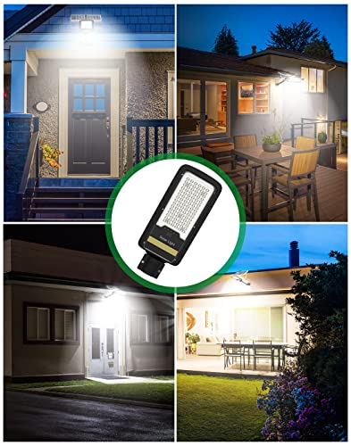 AWANFI Solar Street Light Outdoor, Solar Powered Flood Light Waterproof Dusk to Dawn with Remote Control On/Off Switch for Outside Yard Parking Lot Lighting