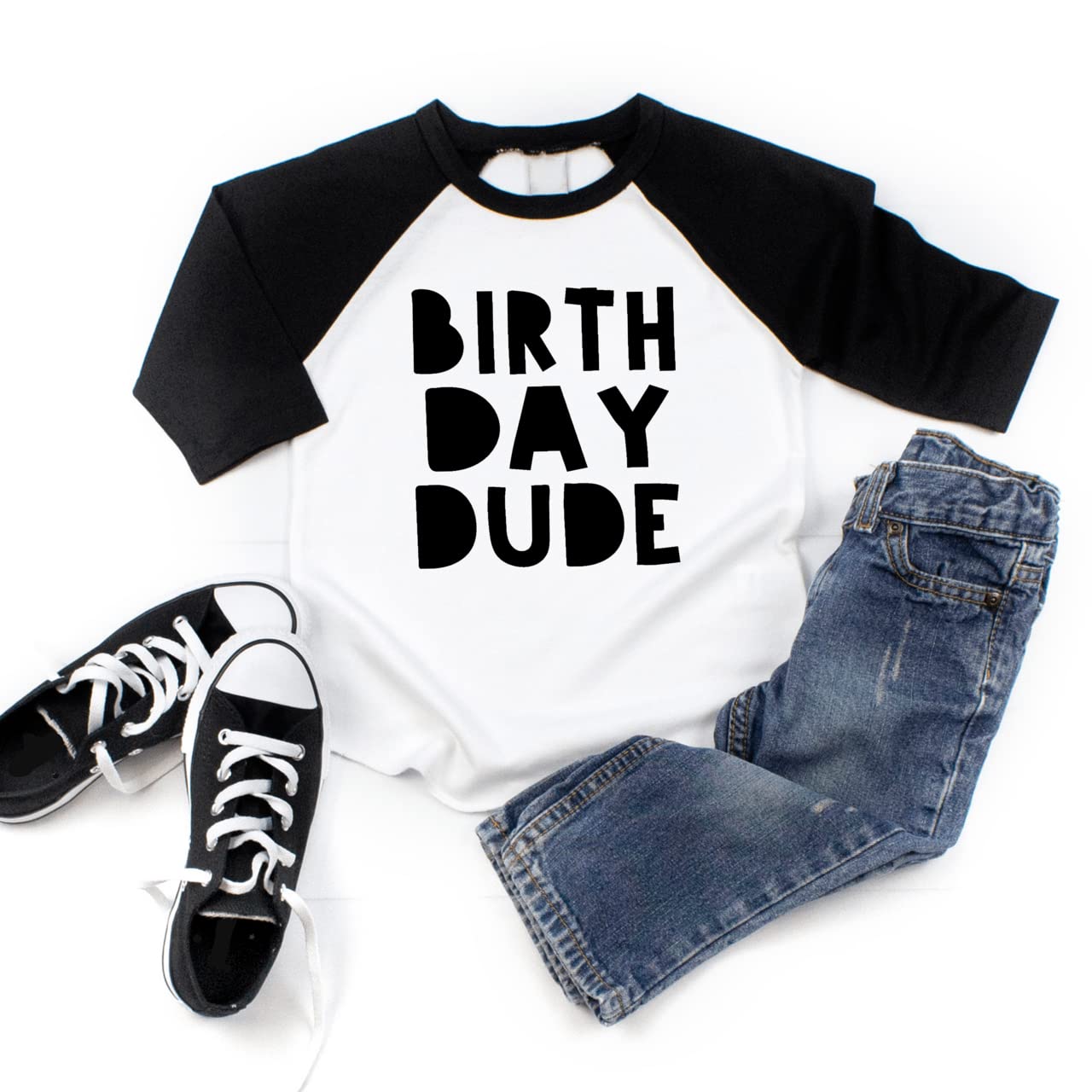 Bump and Beyond Designs Boy Birthday Shirt Kids Birthday Dude Shirt (2T, Black)
