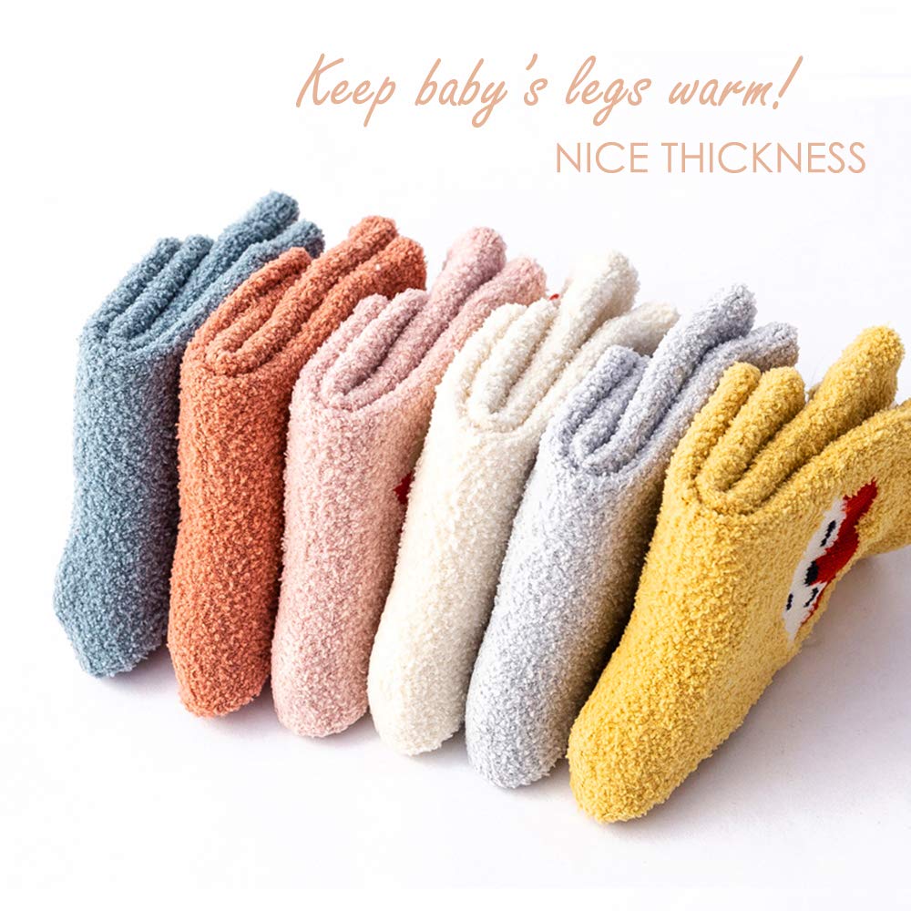 CozyWay Baby Fluffy Socks Newborn Infant Toddler Thick Warm Soft Sleeper Socks Winter Fuzzy For Girls Boys