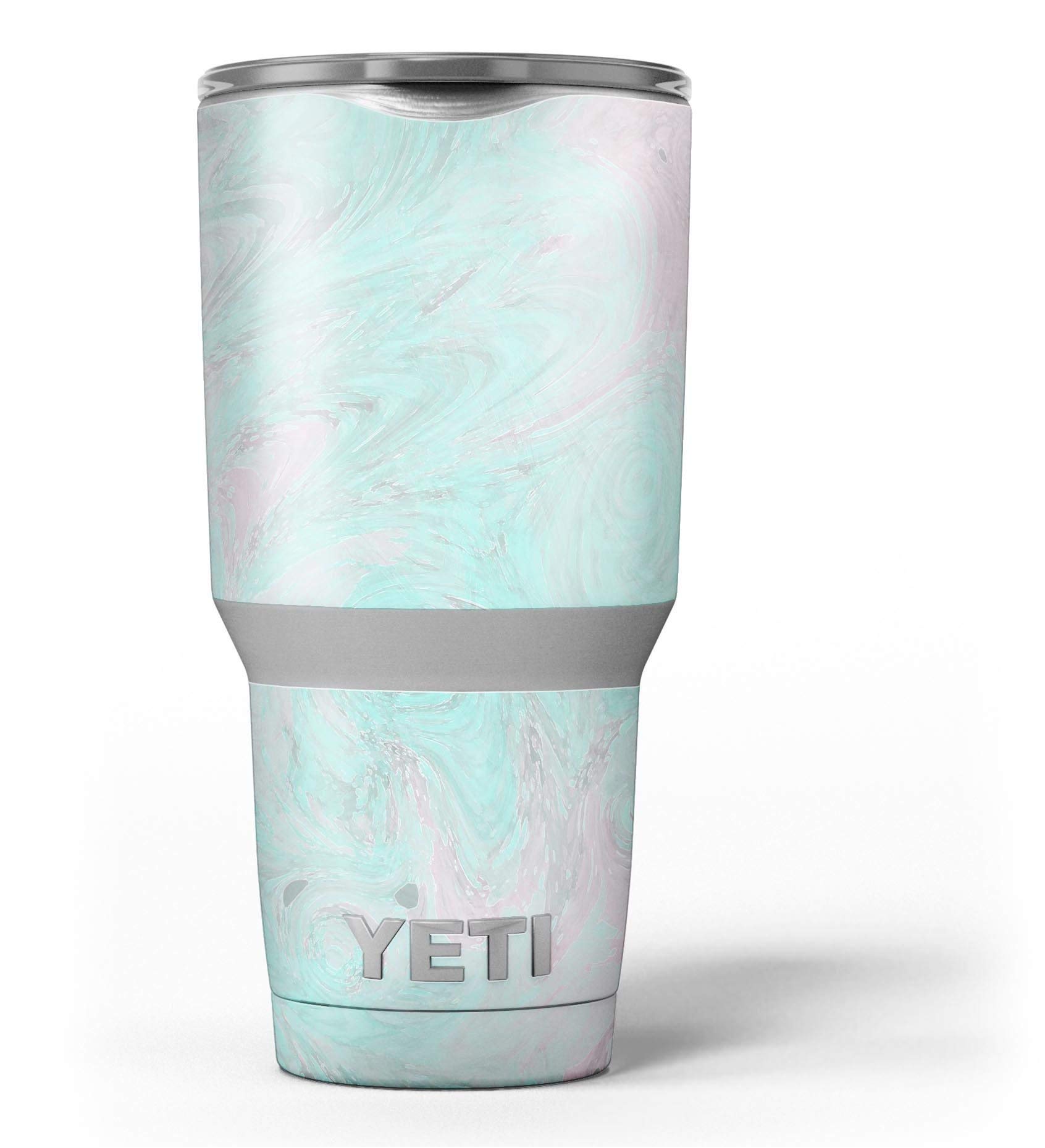 Design Skinz Teal Slate Marble Surface V23 - Skin Decal Vinyl Wrap Kit Compatible with The Yeti Rambler Cooler Tumbler Cups