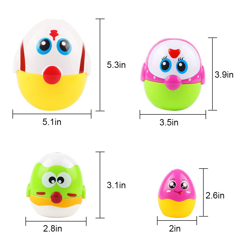 AMOSTING Easter Egg Toys for Toddler, Nesting & Stacking Eggs with Toys Inside, Easter Basket Stuffers Gifts for Toddler Girls Boys, Easter Eggs Hunt, Easter Egg Fillers, Easter Party Favor
