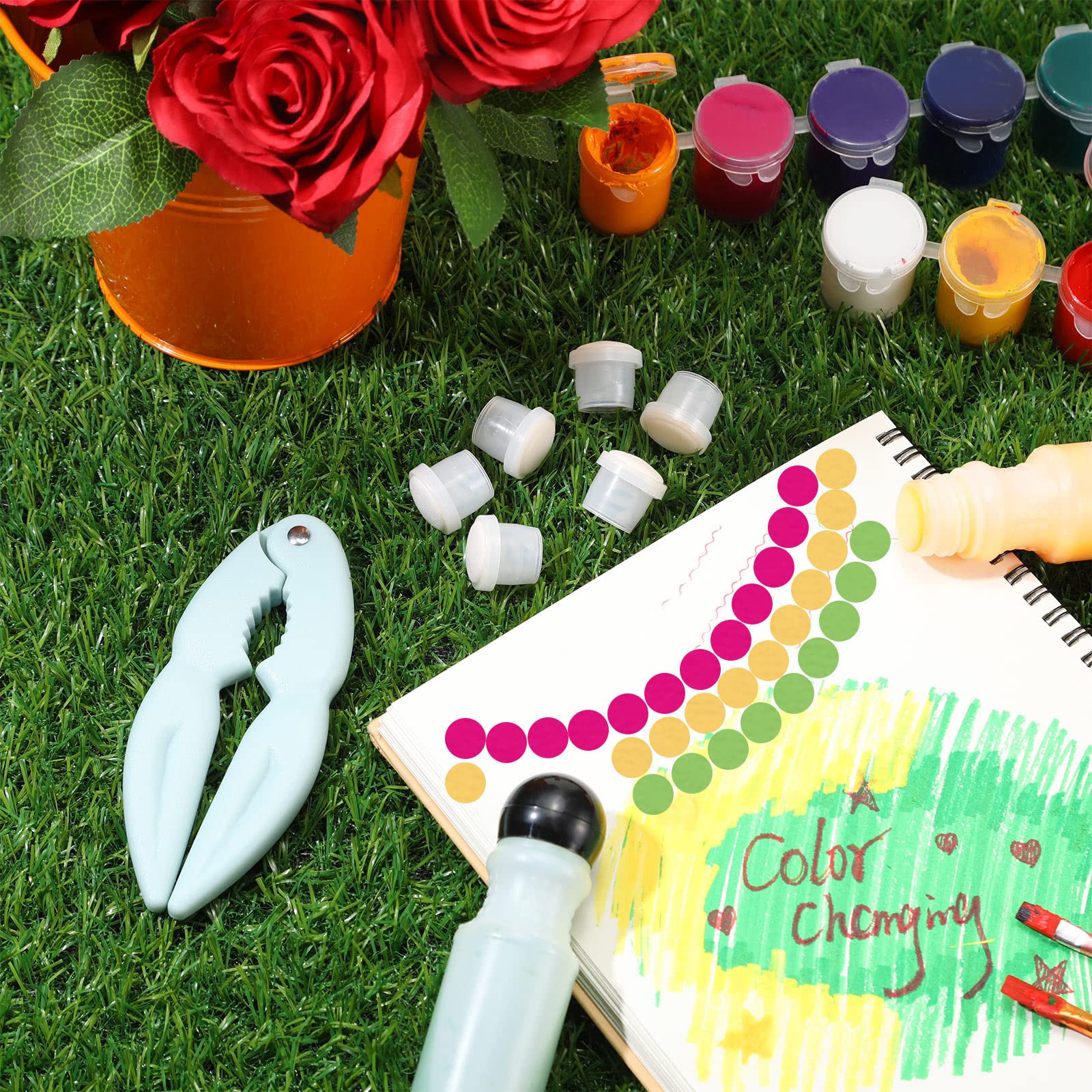 36 Pieces Bingo Dauber Plain Tips with Dauber Tip Removal Tool Tip Fits Most Bingo Daubers Graffiti Supplies Bingo Accessories for Game Card Ink Marker Refill Painting Art Crafts Chalk Card Making