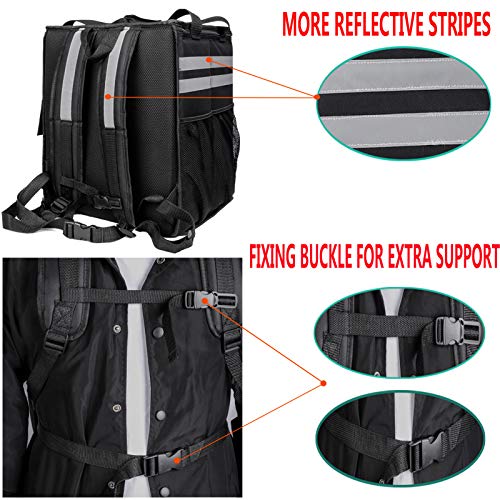 OGEFOTED Insulated Pizza Delivery Bag, Food Delivery Backpack, Leak-Proof Thermal Backpack,Soft Sided Cooler Grocery Backpack