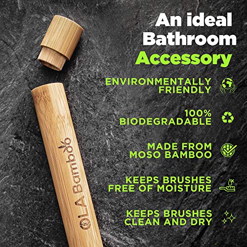 OLA Bamboo - Bamboo Toothbrush Holder, Reusable Toothbrush Travel Case, Eco Travel Essentials