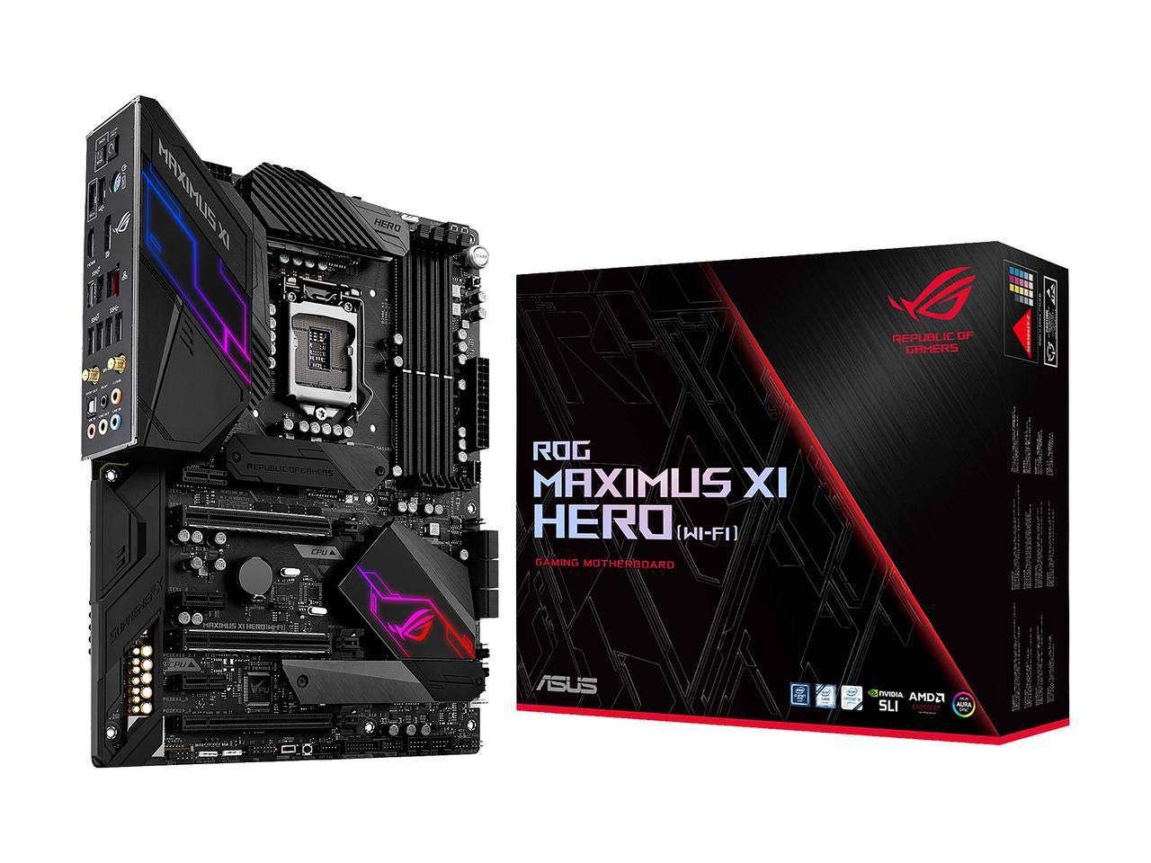 ASUS ROG Maximus XI Hero (Wi-Fi) Z390 Gaming Motherboard LGA1151 (Intel 8th 9th Gen) ATX DDR4 DP HDMI M.2 USB 3.1 Gen2 802.11AC Wi-Fi