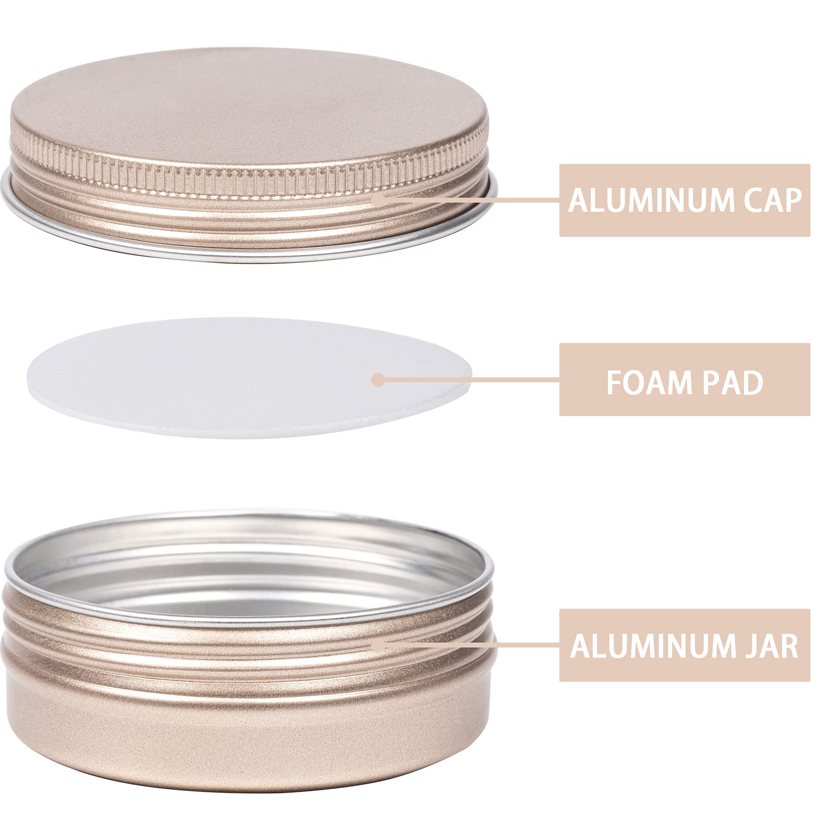 2 oz / 60ml Screw Top Aluminum Tin Jar with Screw Lid and Blank Labels - Pack of 23 (Lake Blue)