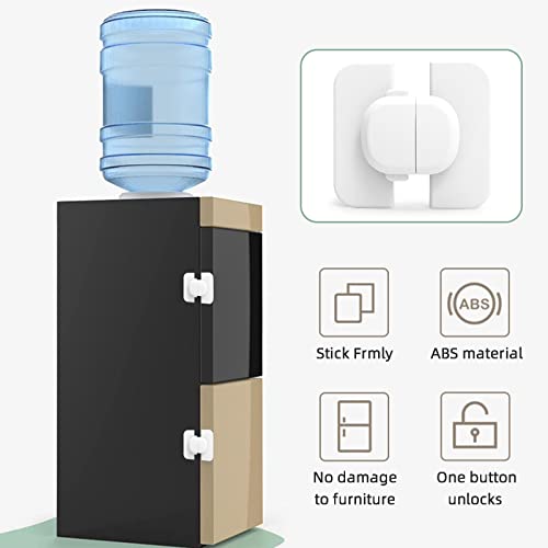 DANHAN 3 Pcs Baby Safety Fridge Lock, Refrigerator Fridge Freezer Door Lock for Kids,Child Proof Refrigerator Freezer Door Lock, No Tools Required and Easy Installation (White)