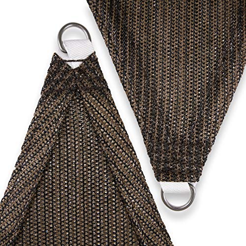 Amgo 12' x 12' Brown Square Sun Shade Sail Canopy Awning AGTAPS12, 95% UV Blockage, Water & Air Permeable, Commercial and Residential, 3 Years Warranty (We Make Custom Size)
