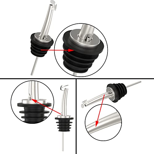 Axe Sickle 6 Pcs Oil Spout Liquor Pourers Bottle Spout Speed Pourer Olive Oil and Vinegar Stopper Spout for About 3/4" Bottle Mouth, with Flip Top