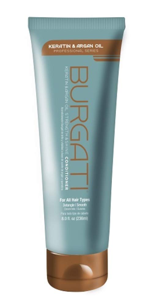 Burgati Moroccan Argan Oil Conditioner with Keratin Sulfate Free for Dry, Frizzy, Curly or Damaged Hair Professional Strength-Made in USA - 8 Fl Oz