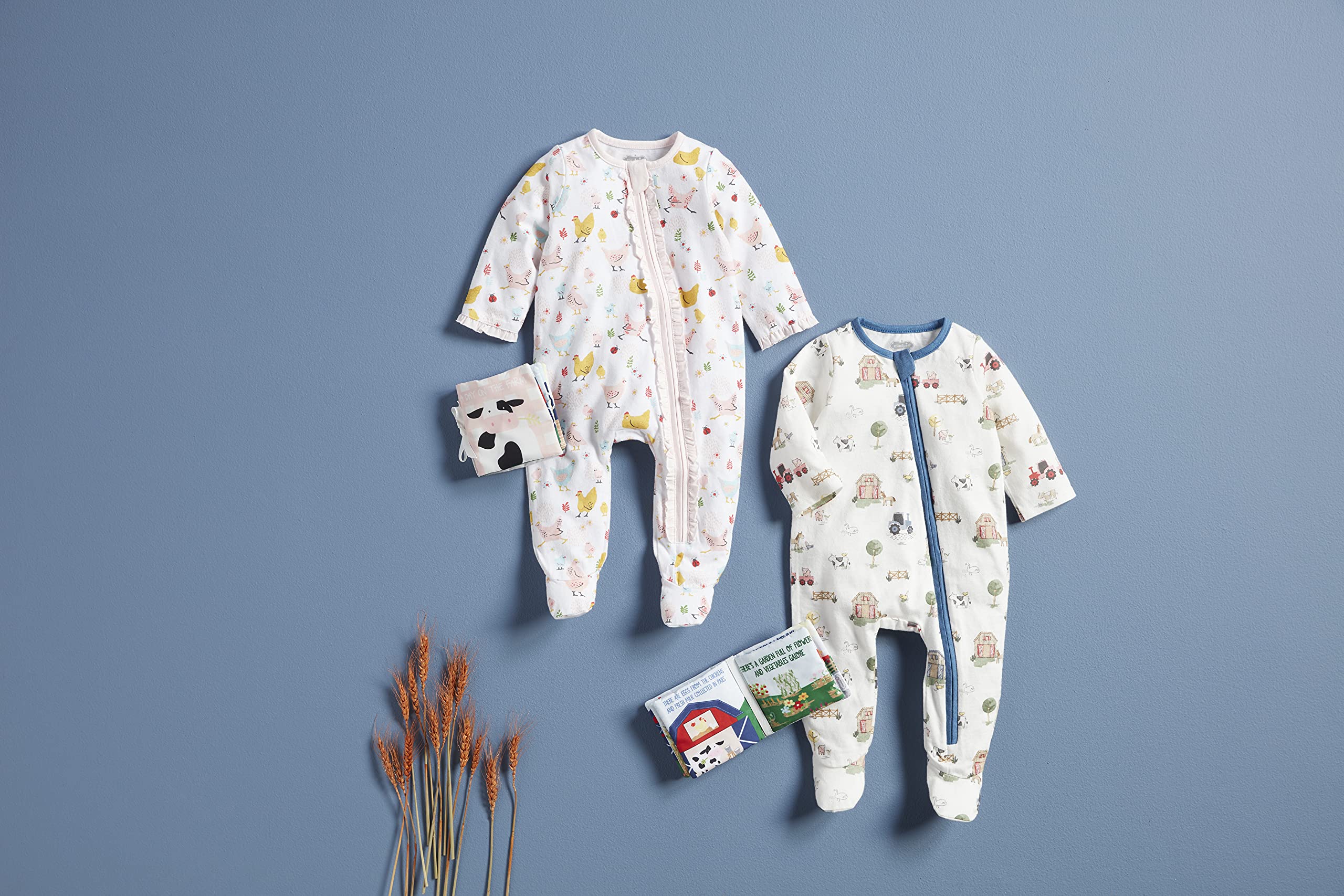 Mud Pie baby girls Girls' Set, 3-6 Mud Pie Farmhouse Sleeper And Book Set 3 6 Months, Pink, Months US