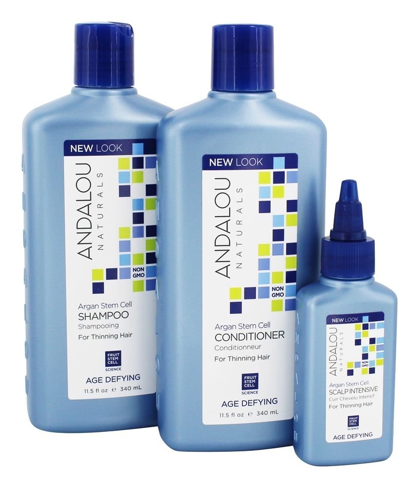 Andalou Naturals Age Defying Hair Thinning Treatment System, 3 Piece Kit Conditioner, Shampoo, 11.5 Ounce