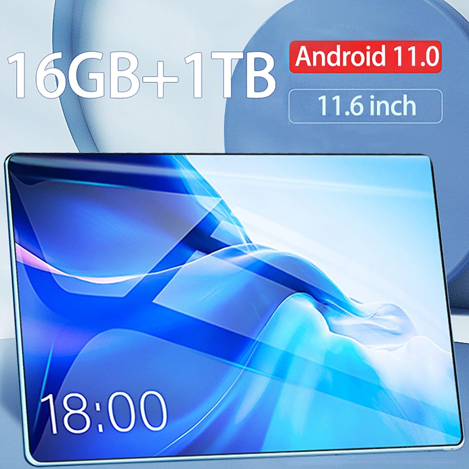 2023 Global Version 11.6 Inch Tablet Android 16GB RAM 1TB ROM Android 11.0 MTK6797 WiFi 8800mAh 10 Core Network Full Screen Green 1 / 16GB 1TB / UK-Plug