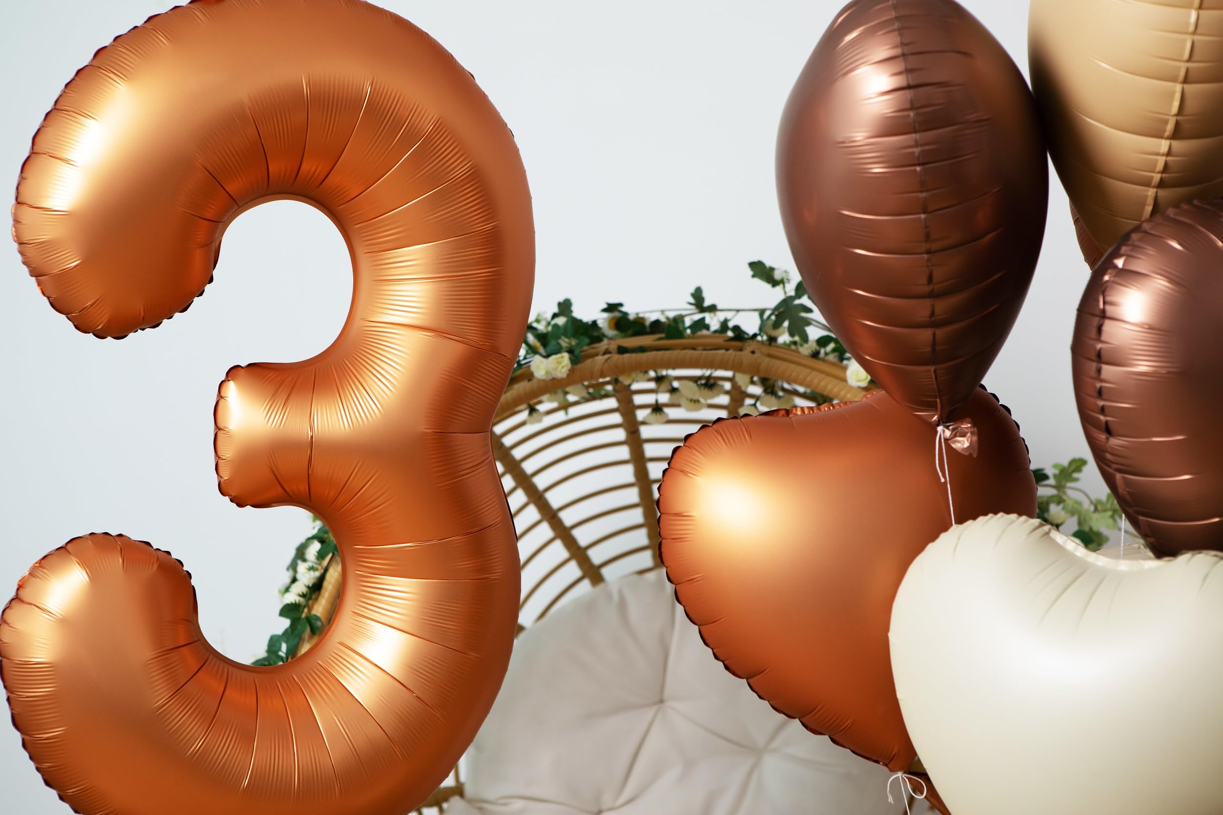 40 inch Orange Number Balloon Giant Foil Helium Balloons for 2nd Birthday Party Decorations