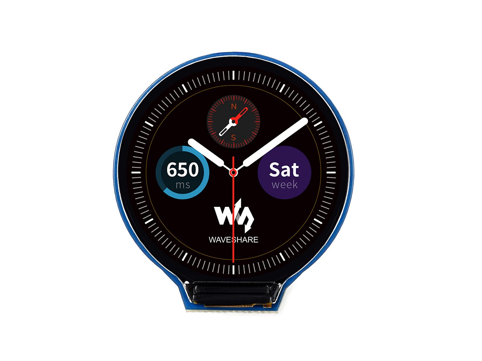 waveshare 1.28 inch Round LCD Display for Arduino/Jetson Nano/Raspberry Pi/STM32, 240×240 IPS Screen Monitor 65K RGB Colors, Using SPI Bus, Embedded GC9A01 Driver