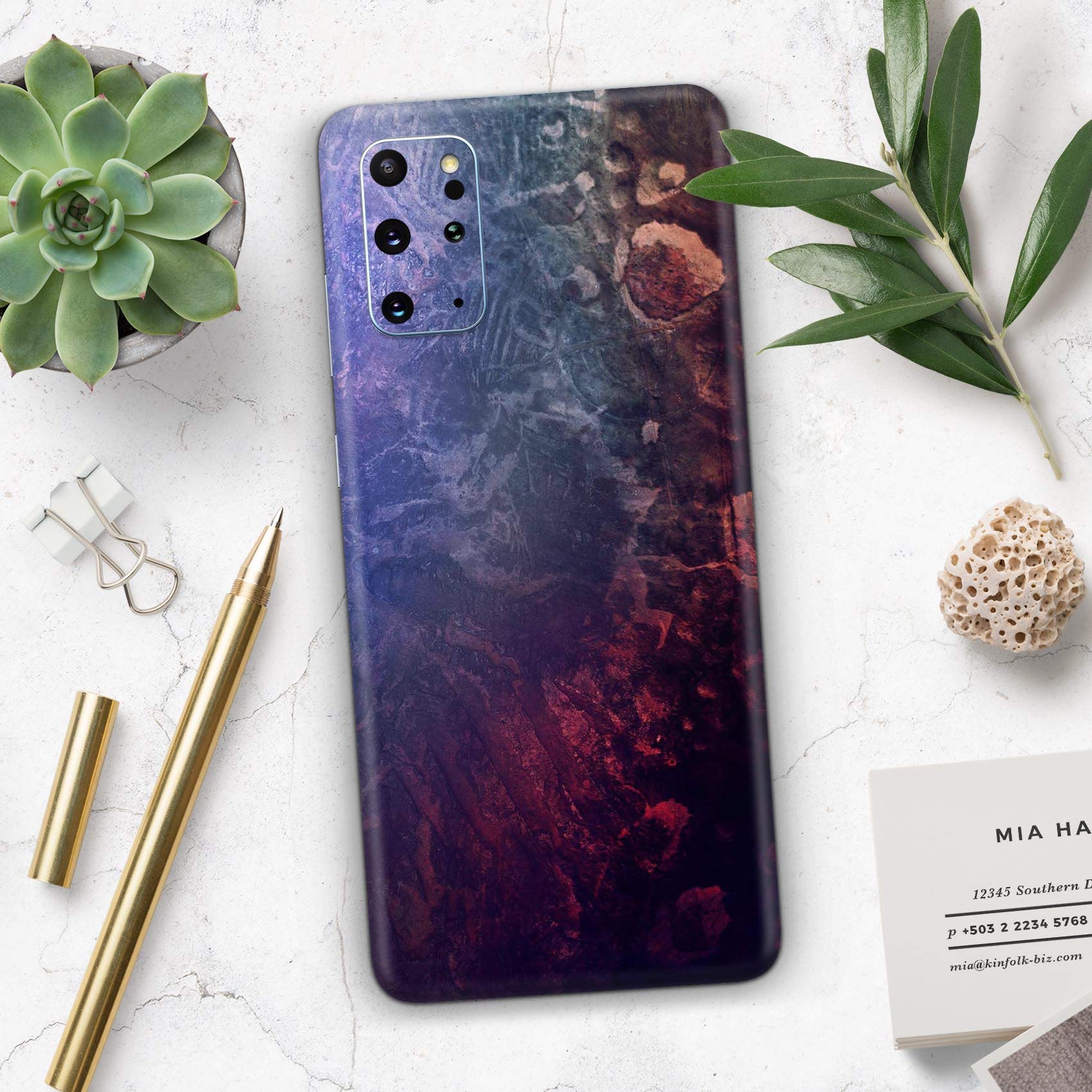 DesignSkinz Abstract Fire & Ice V8 Protective Vinyl Decal Wrap Skin Cover Compatible with The Samsung Galaxy S20 (Screen Trim & Back Glass Skin)