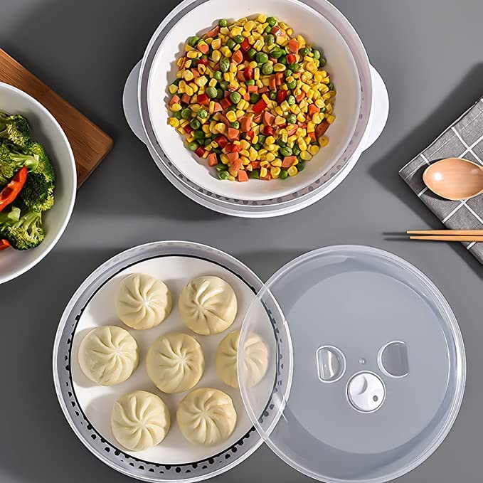 Bonilaan Microwave Steamer, BPA Free Kitchen Microwave Cooker, Microwave Cookware Steamer for Vegetables, Rice and Fish, 11X28 (OY-01)
