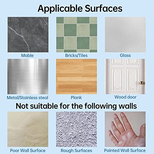 Adhesive Hooks Kitchen Wall Hooks,50-Packs Heavy Duty 40lb(Max)Nail Free Sticky Hangers with Stainless Hooks Transparent, Suitable for Bathroom Kitchen Door Home Improvement,Waterproof and Oilproof