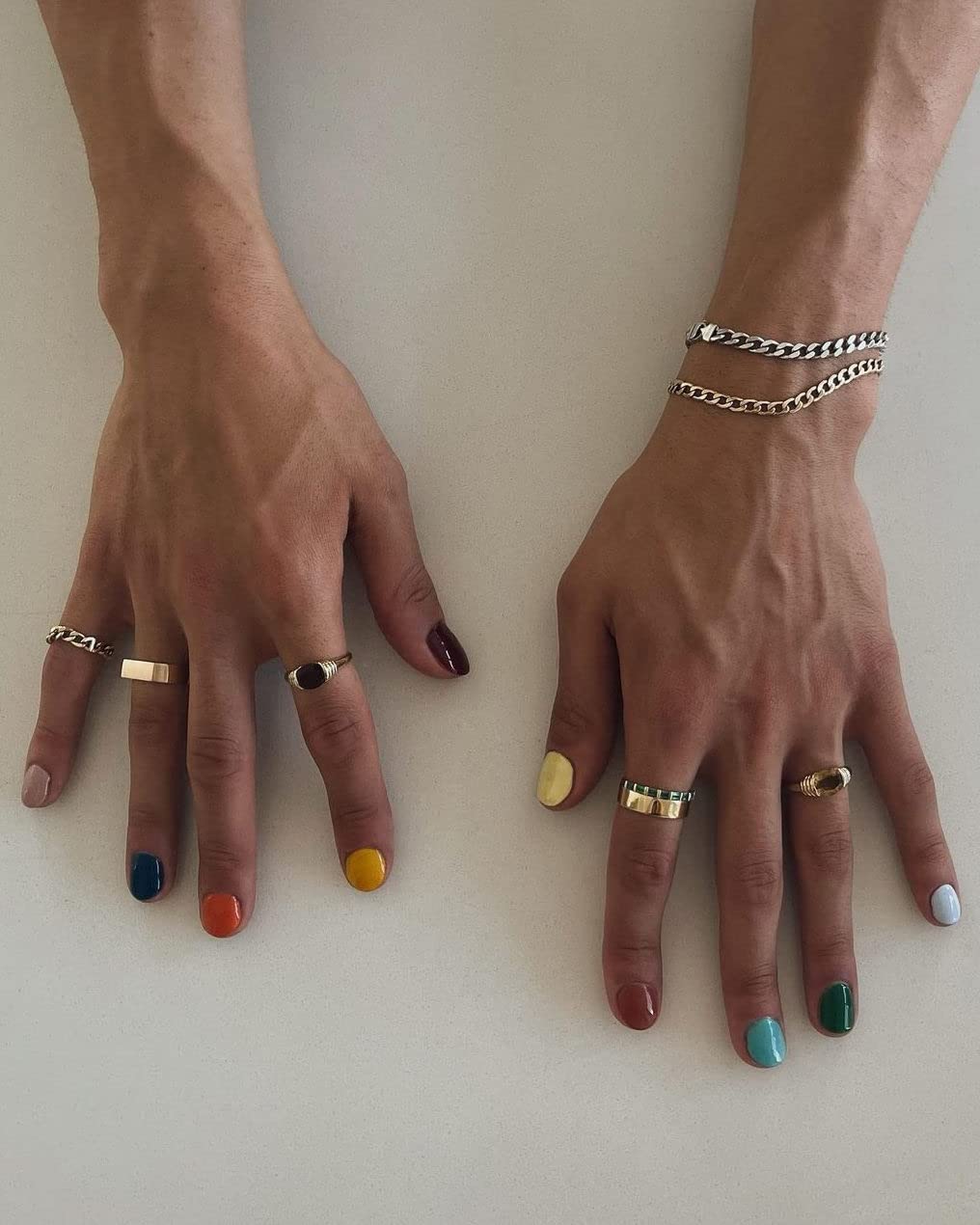 1mm 14K Gold Plated Rings for Women, Thin Gold Ring Dainty Cute Stacking Stackable Thumb Pinky Band Non Tarnish Comfort Fit Size 9 1PC/2PCS/3PCS