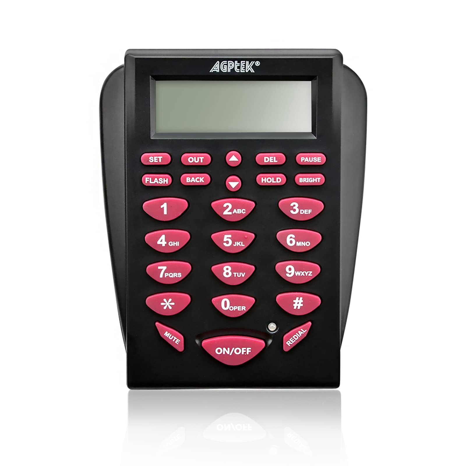 AGPtEK Upgraded Call Center Phone, Corded Telephone with Binaural Headset & Dialpad for House Call Center Office - Noise Cancellation