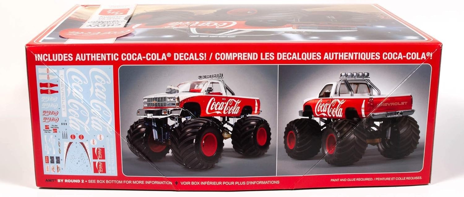 AMT Skill 2 Model Kit Chevrolet Silverado Monster Truck Coca-Cola 1/25 Scale Model