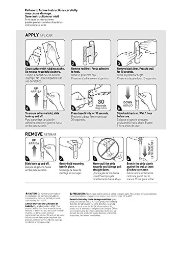 Command Jumbo Hook with Strips 17004ES- White, Pack of 1 with A Prep Pad for Fast and Easy Application