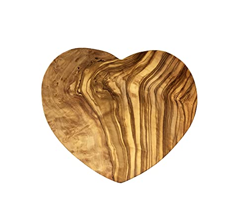 AramediA Handmade Olive Wood Heart Shaped Board -Handmade and Hand carved By Artisans - 8.5โ Inches or 19.05 cm - Weight: 1.5 lb