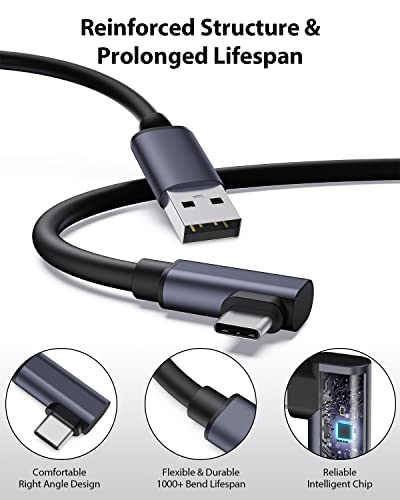 Amavasion Link Cable 16FT Compatible with Oculus/Meta Quest 2/Pro Accessories and PC/Steam VR,High Speed PC Data Transfer USB 3.0 to USB C Cable for VR Headset and Gaming PC(Black 16FT)