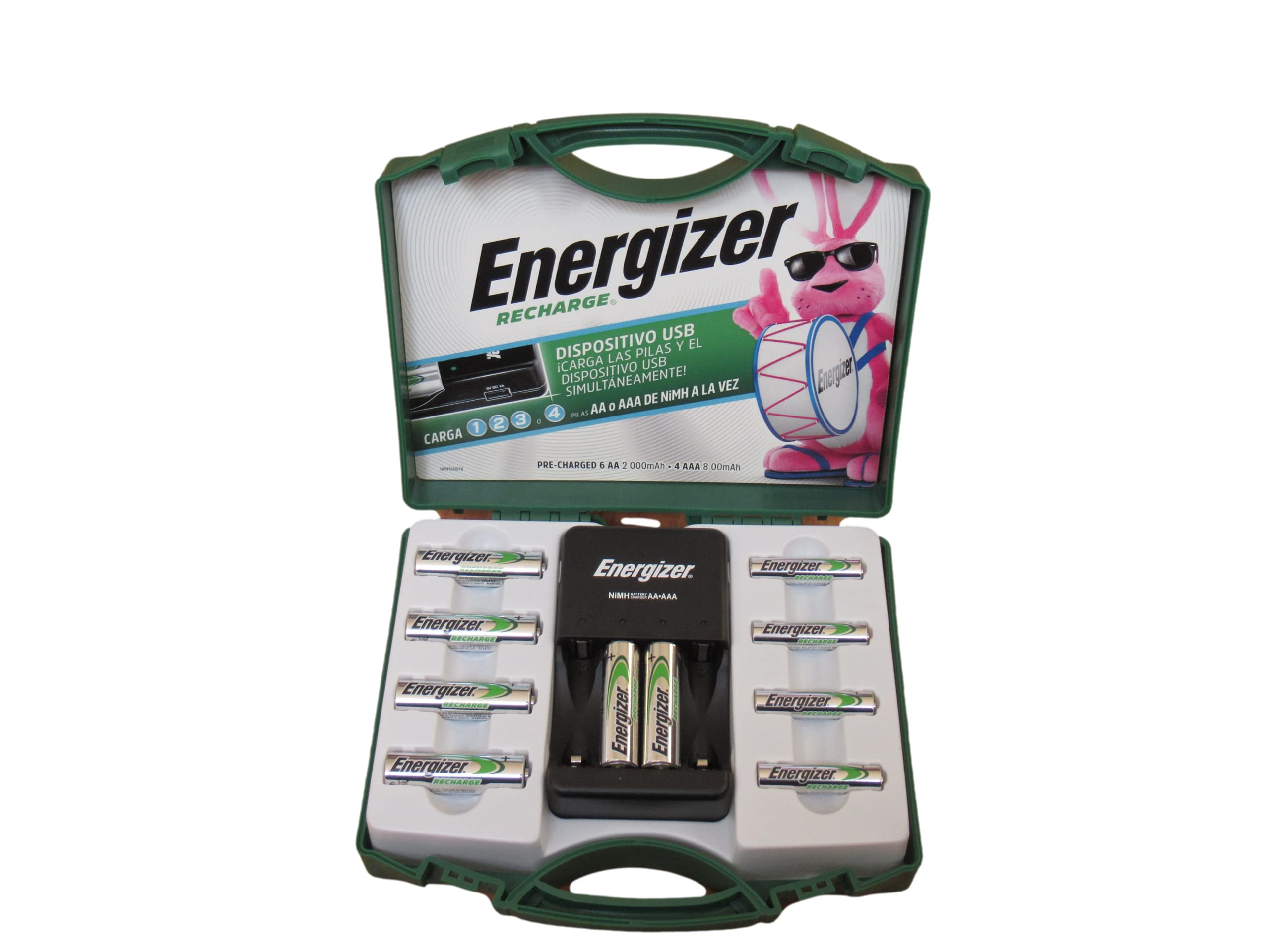 Energizer Recharge, 6 AA and 4 AA Rechargeable Batteries with 1 Charger