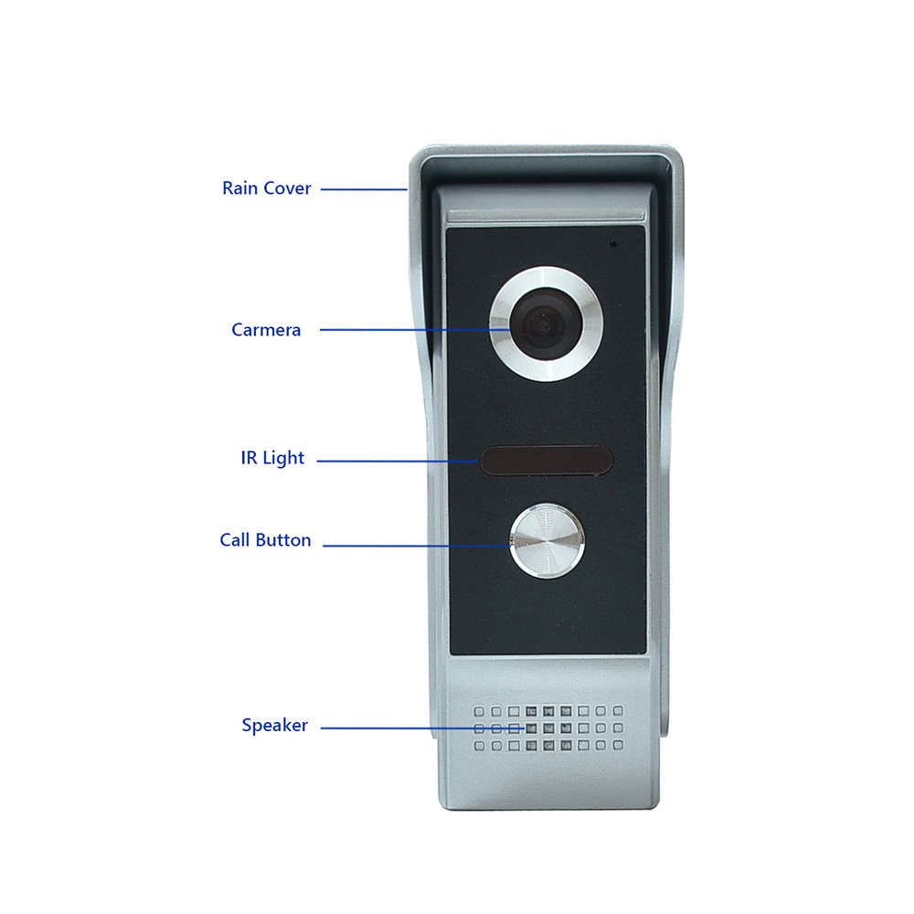 AMOCAM Wired Video Intercom System, 7 Inches Video Doorbell Door Phone System, HD Camera Kits Support Unlock, Monitoring, Dual-Way Intercom for Villa Home Office Apartment