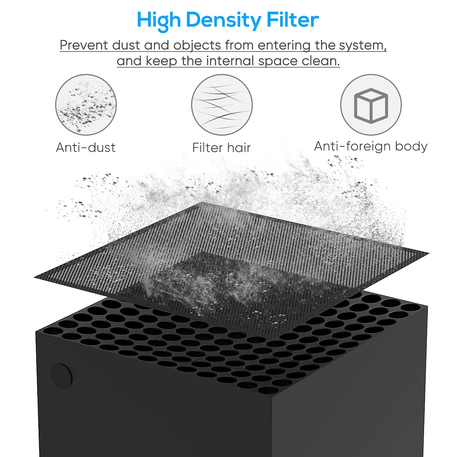 2 Pack Dust Cover Compatible with Xbox Series X, YUANHOT Cooling Fan Filter Dustproof Cover Vent Cover Accessories Kit