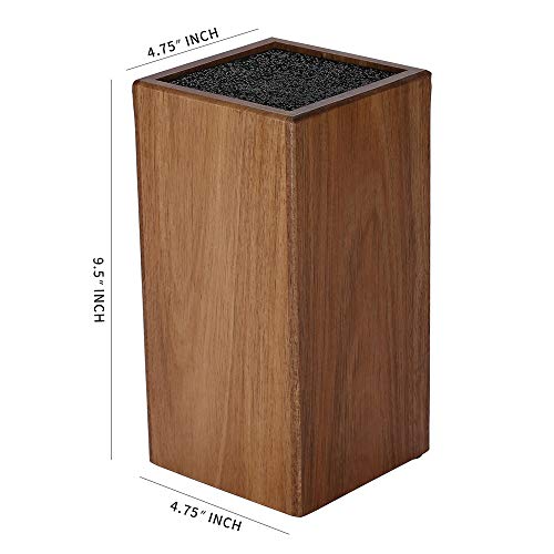 Acacia Wood Blade Holder with Bristles,Knife Holder, Large Capacity, Kitchen Household Multi-function Knife Storage and Placement Rack