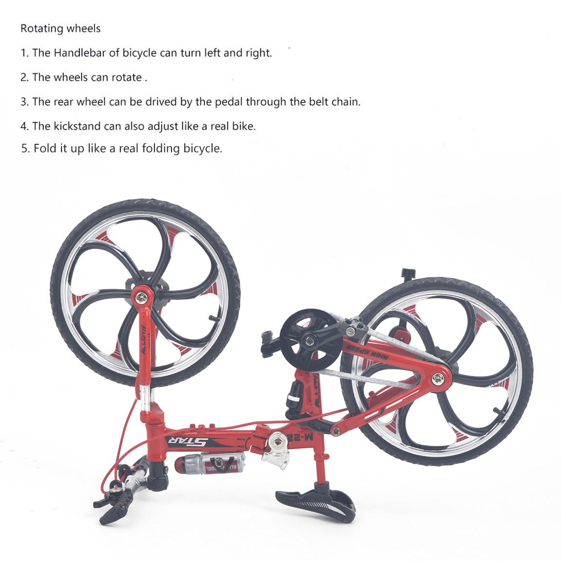 Ailejia Finger Racing Bicycle Mountain Bike Cake Topper Mini Dirt Bike Bicycle Model Cool Boy Toy (Red)