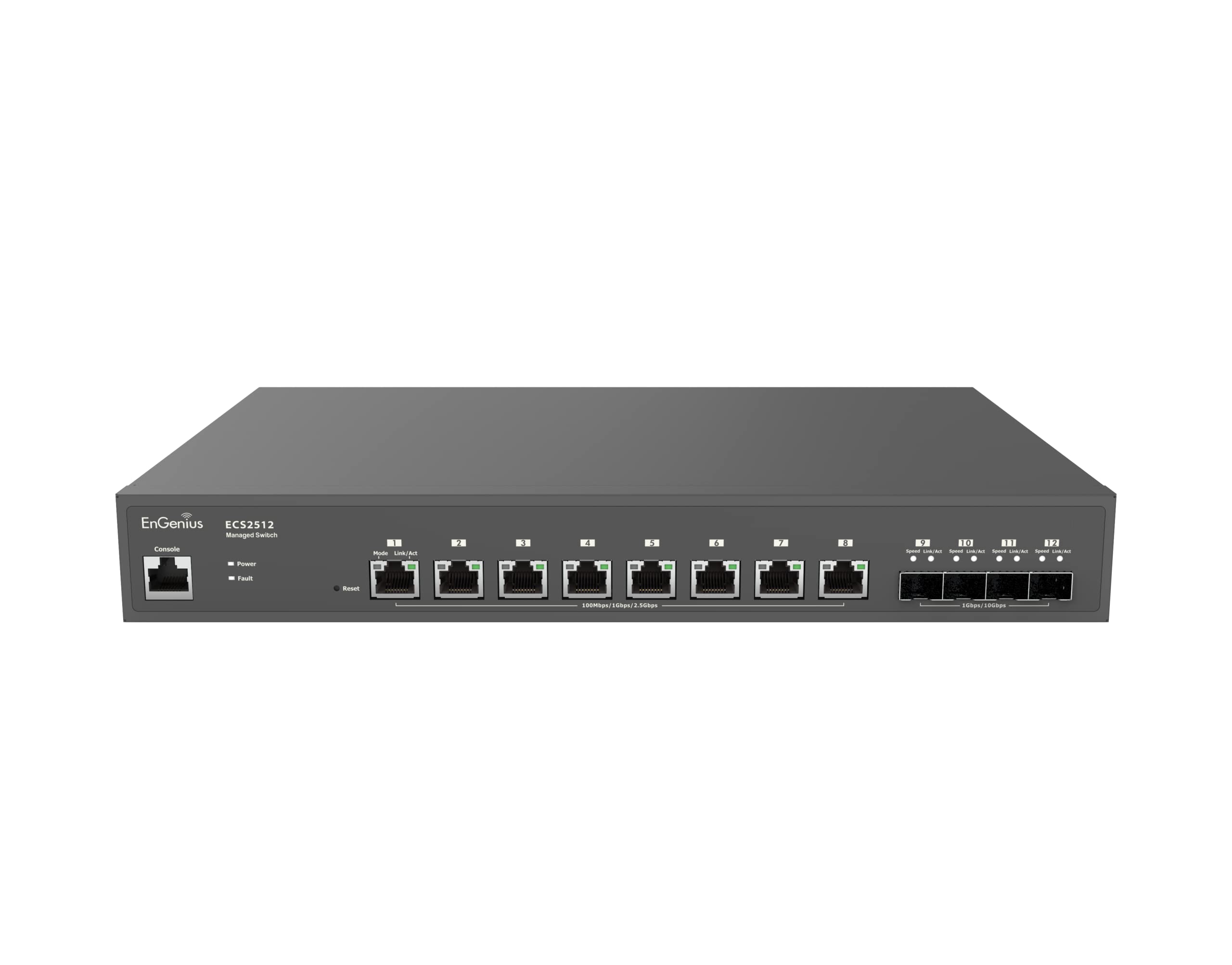 EnGenius Cloud (ECS2512FP) | Multi-Gigabit 2.5G 8-Port PoE++ Switch | 4 SFP+ Uplink Ports