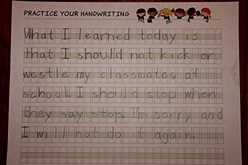 Channie’s Practice Handwriting & Printing Paper Workbook One Page A Day, 250 Pages Front & Back, 125 Sheets, Grades PreK – 1st, Size 8.5” x 11” Summer School, Summer Bridge