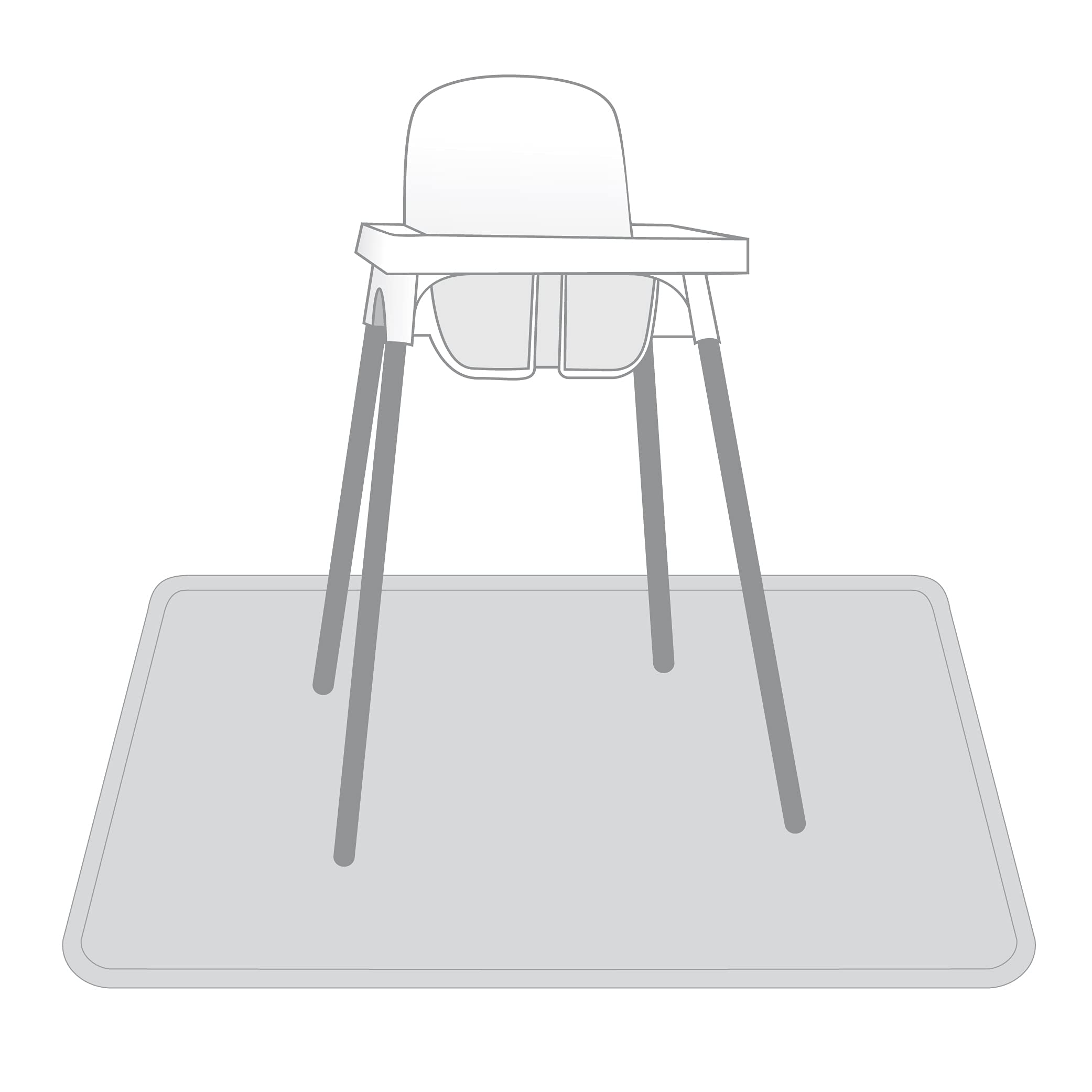 BapronBaby Minimalist Light Grey Splash Mat - Waterproof Catch-All for Under High Chairs, Floors, Tables, Playtime or Arts & Crafts - Machine Washable - 45" x 45”
