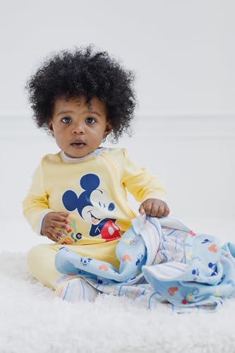 Disney Mickey Mouse Baby Boys Coverall Bodysuits T-Shirts Pants Accessories and Blanket 15 Piece Layette Set 0-6 Months