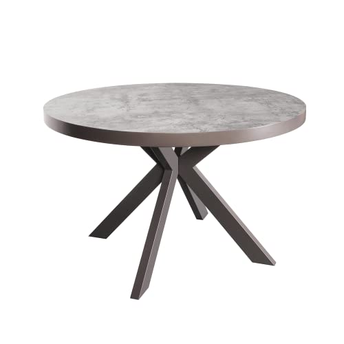 Acanva Small Round Dining Table for 4 Person, MDF & HPL Surface and Sturdy Base Structure, Modern Design for Kitchen, Living Room & Apartment, Easy Assembly, 47.2β Diam. x 30β H, Light Concrete