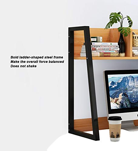 SMSJ-YJ Desktop Bookshelf 2-Tier Storage Shelf Desktop Organizer Home Space Saving Classic Desk Bookshelf Office Storage Rack Desktop Organizer (Size : L95CMW32CMH65CM)