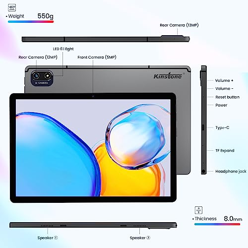 2023 πππ ππ§ππ«π¨π’π ππ Tablet-10.1 Inch Gaming Tablet with 13MP Dual Camera,MTK8183 Octa-Core 2.0Ghz Processor,6000mAh Battery Capacity,8GB RAM+256GB ROM,2.4+5G Dual Band WiFi+Bluetooth 5.0