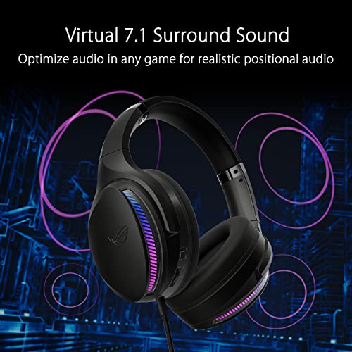ASUS ROG Fusion II 300 Gaming Headset (AI Beamforming Mic with Noise Canceling, 7.1 Surround Sound, 50mm Driver, Hi-Res ESS 9280 Quad DAC, USB-C, for PC, Mac, PS4, PS5, Switch)- Black