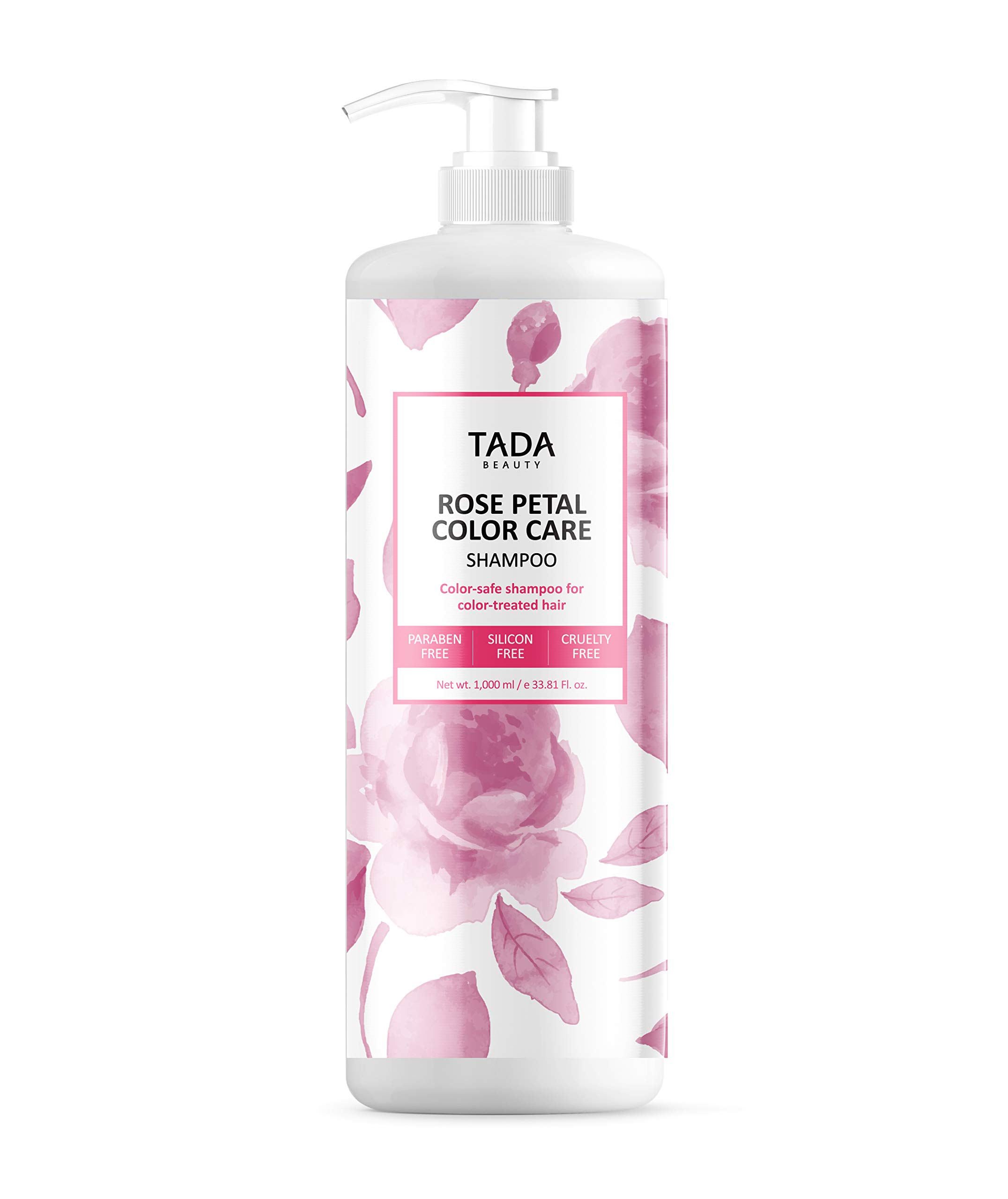 TADA BEAUTY Shampoo | Shampoo for Color Treated Hair and Sensitive Scalp | 1000ml (Rose - Color Care, 1PK (33.81 fl oz/ea))