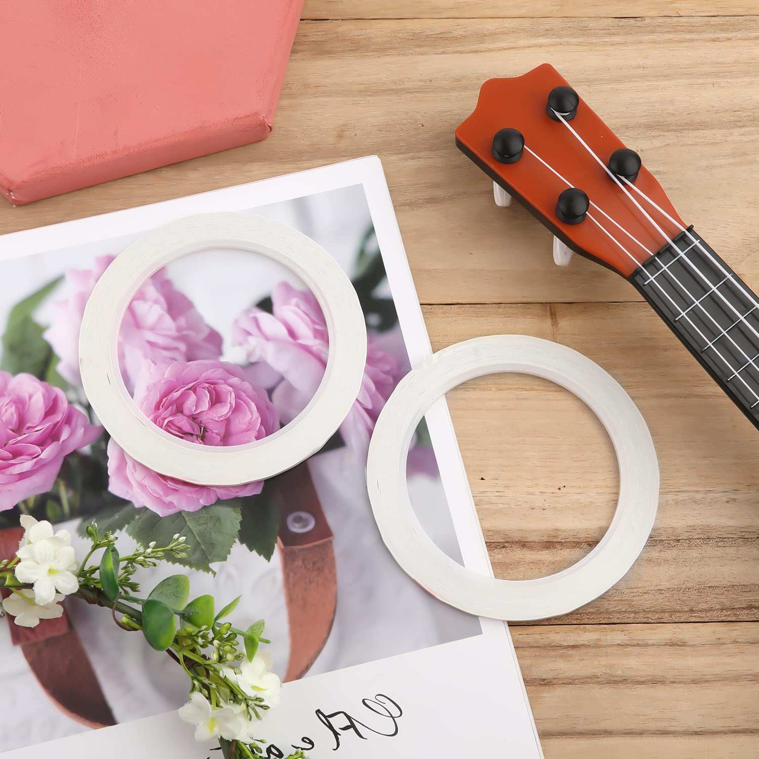 2 Rolls Violin Fingering Tape for Fretboard, 216 ft/66m Orchestral Instrument Fingering Tape Fingerboard Tape Note Positions Violin Accessories for Beginners Cello Guitar (White)
